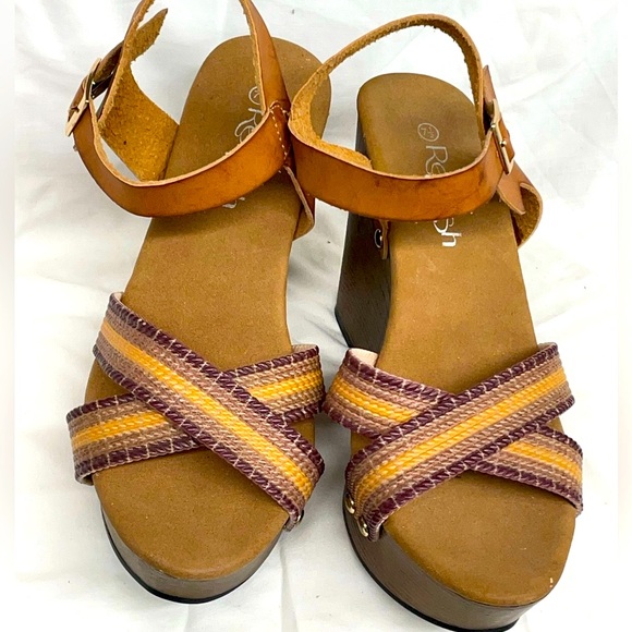 Refresh | Shoes | New Refresh Faux Leather Wedge Heel Sandals Ladies Sz ...